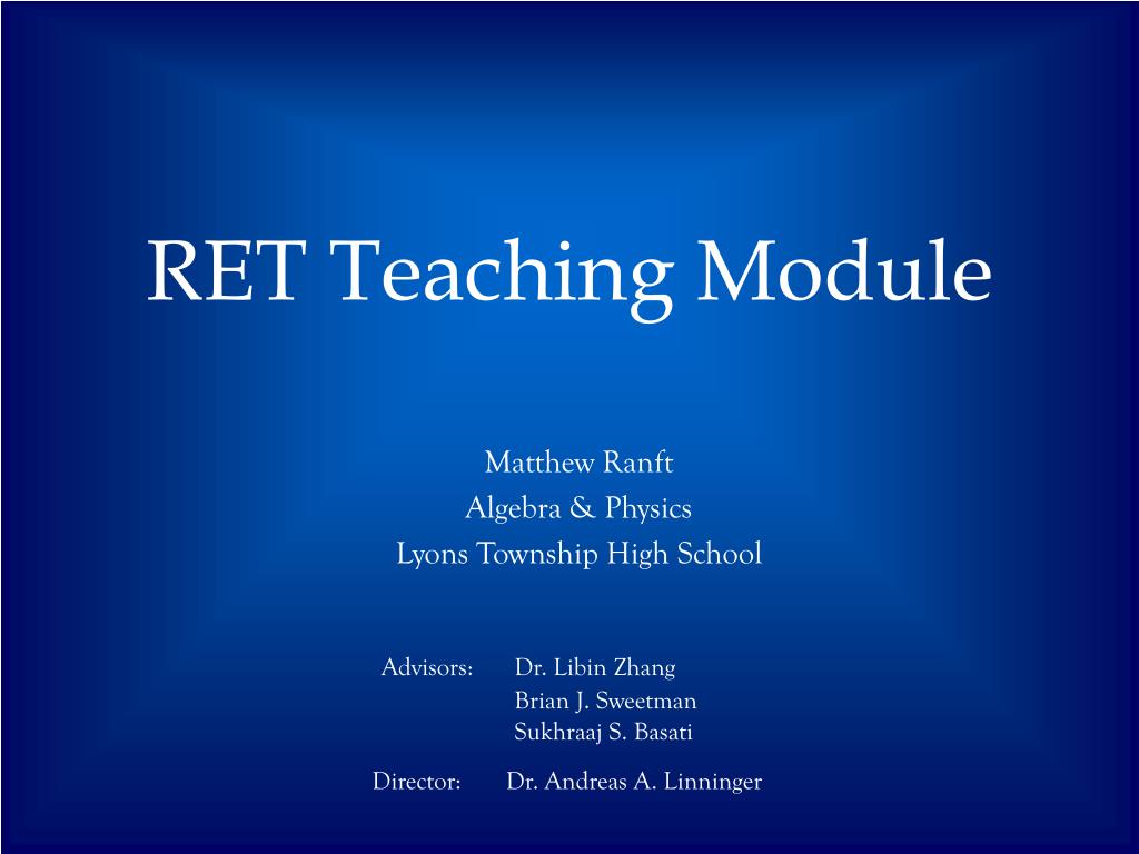 PPT - RET Teaching Module PowerPoint Presentation, free download - ID ...