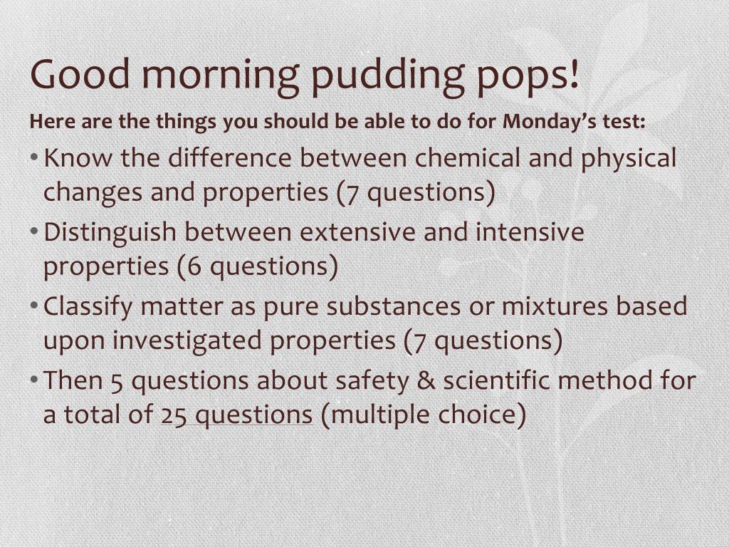 PPT - Good morning pudding pops! PowerPoint Presentation, free download ...