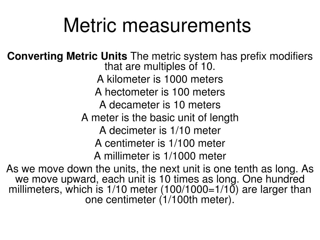PPT - Metric measurements PowerPoint Presentation, free download - ID ...