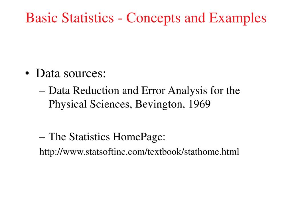 PPT - Basic Statistics - Concepts and Examples PowerPoint Presentation ...