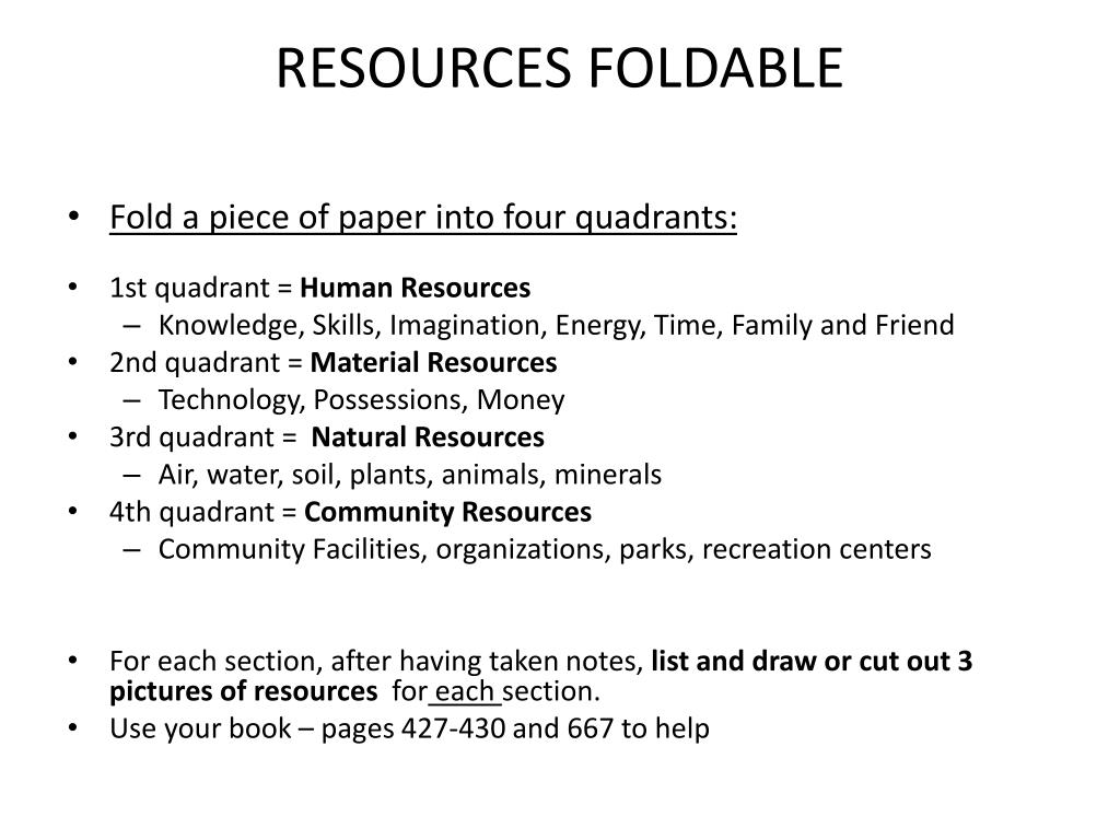 PPT - RESOURCES FOLDABLE PowerPoint Presentation, free download - ID ...