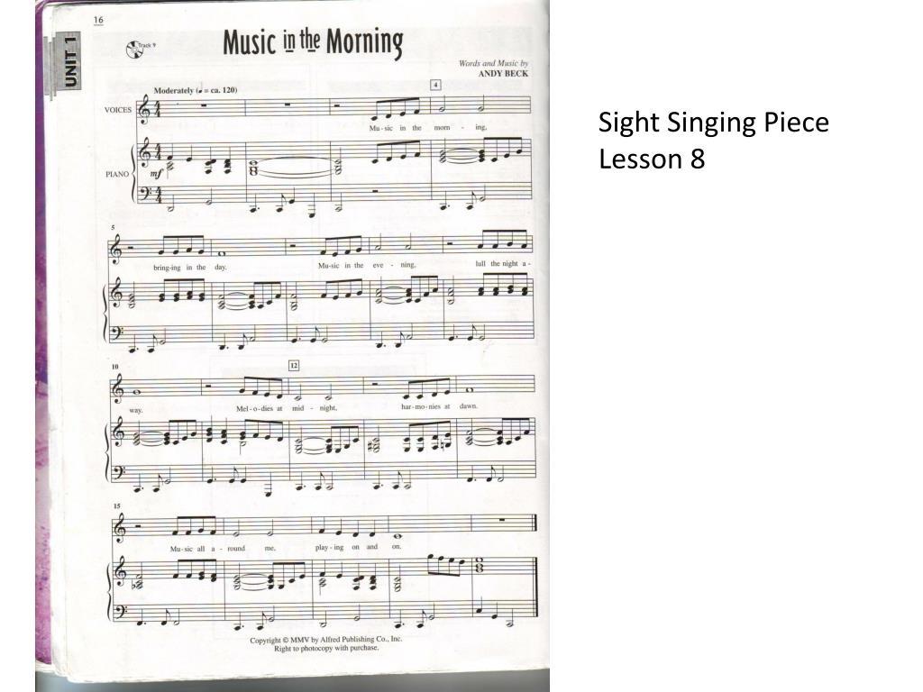 PPT - Sight Singing Piece Lesson 8 PowerPoint Presentation, free ...