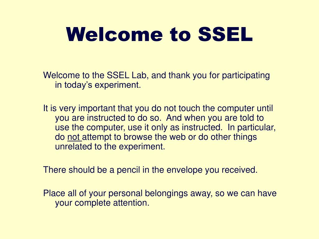 PPT - Welcome to SSEL PowerPoint Presentation, free download - ID:6863932