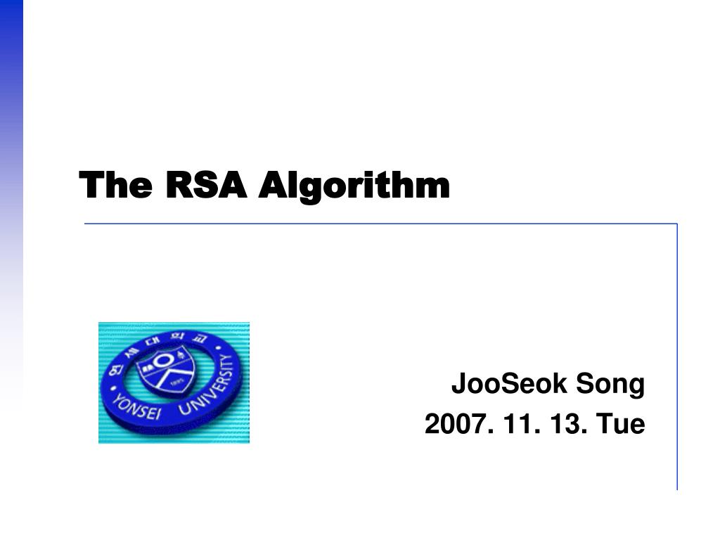 PPT - The RSA Algorithm PowerPoint Presentation, free download - ID:6864508