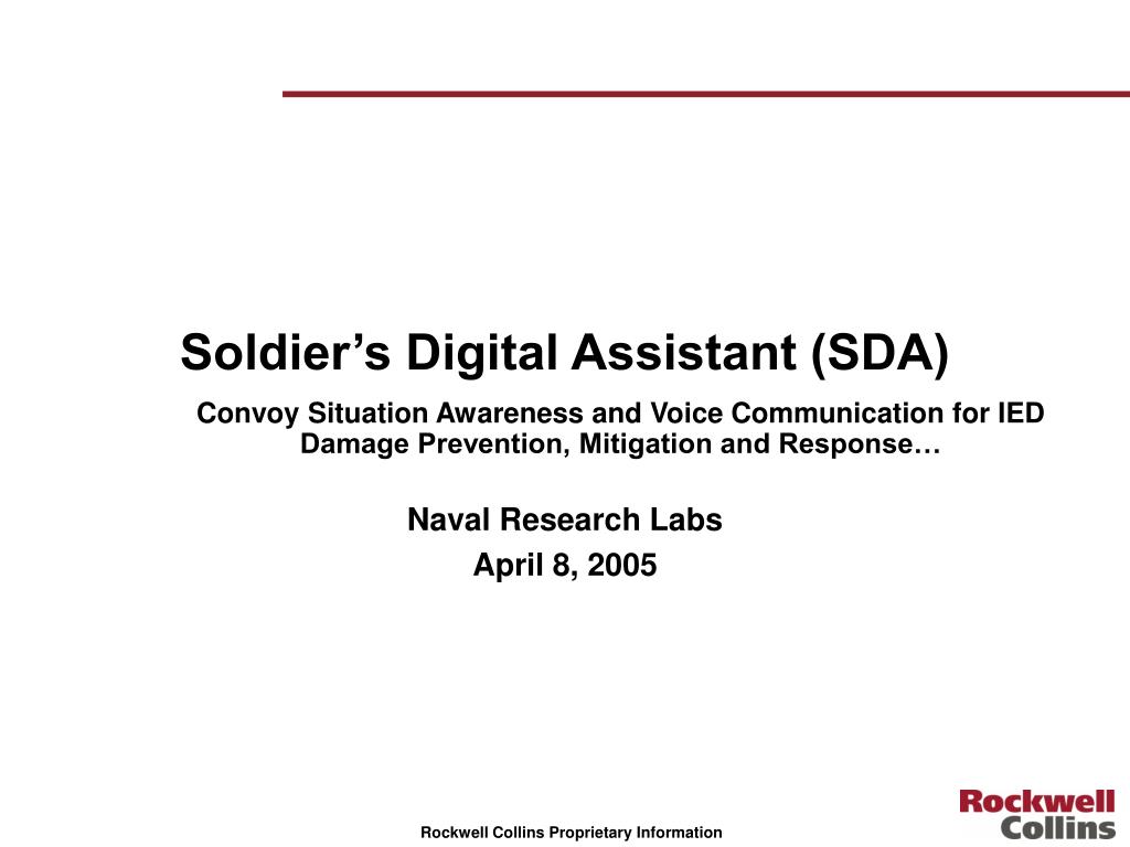 PPT - Soldier’s Digital Assistant (SDA) PowerPoint Presentation, free ...