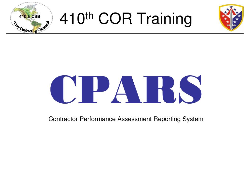 PPT - 410 th COR Training PowerPoint Presentation, free download - ID ...