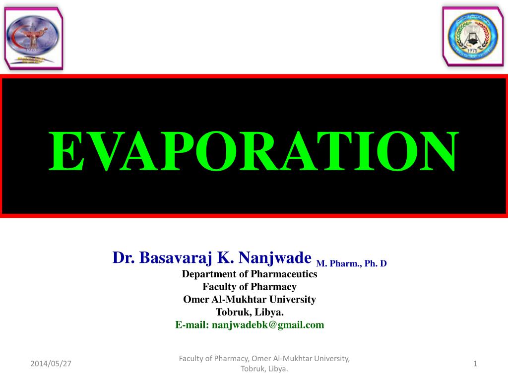 PPT - EVAPORATION PowerPoint Presentation, free download - ID:6869603
