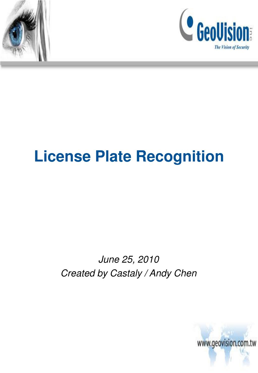 PPT - License Plate Recognition PowerPoint Presentation, free download ...