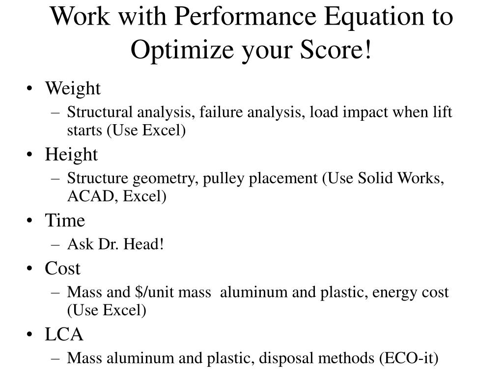 PPT - Optimize Your Score with Performance Equation: A Comprehensive ...