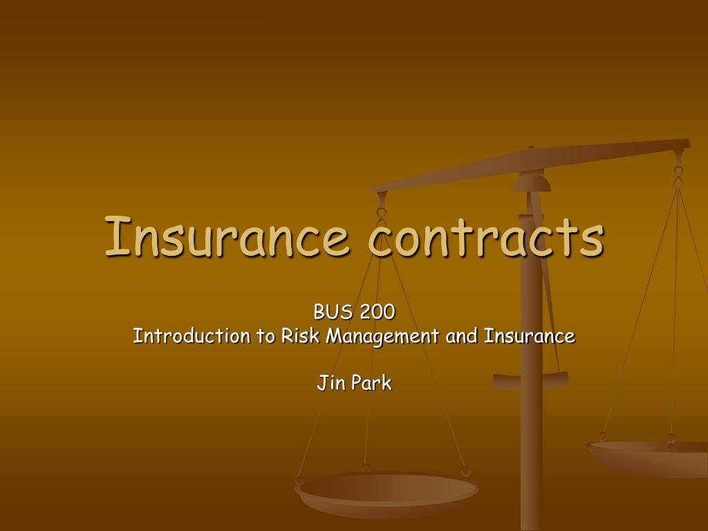 PPT - Insurance contracts PowerPoint Presentation, free download - ID ...