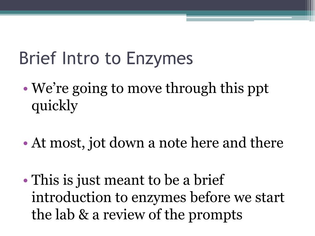 PPT - Brief Intro to Enzymes PowerPoint Presentation, free download ...