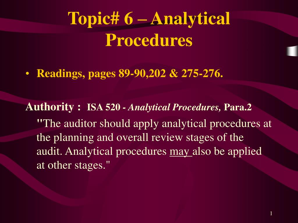 PPT - Topic# 6 – Analytical Procedures PowerPoint Presentation, free ...