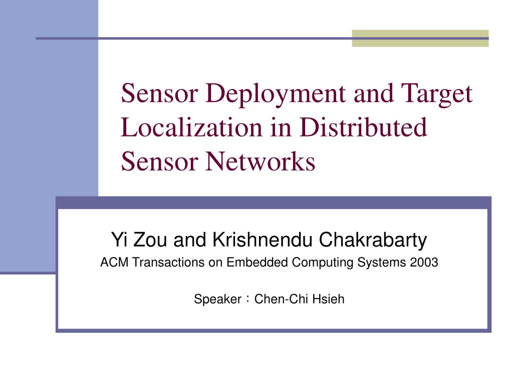 Ppt Sensor Deployment And Target Localization In Distributed Sensor Networks Powerpoint