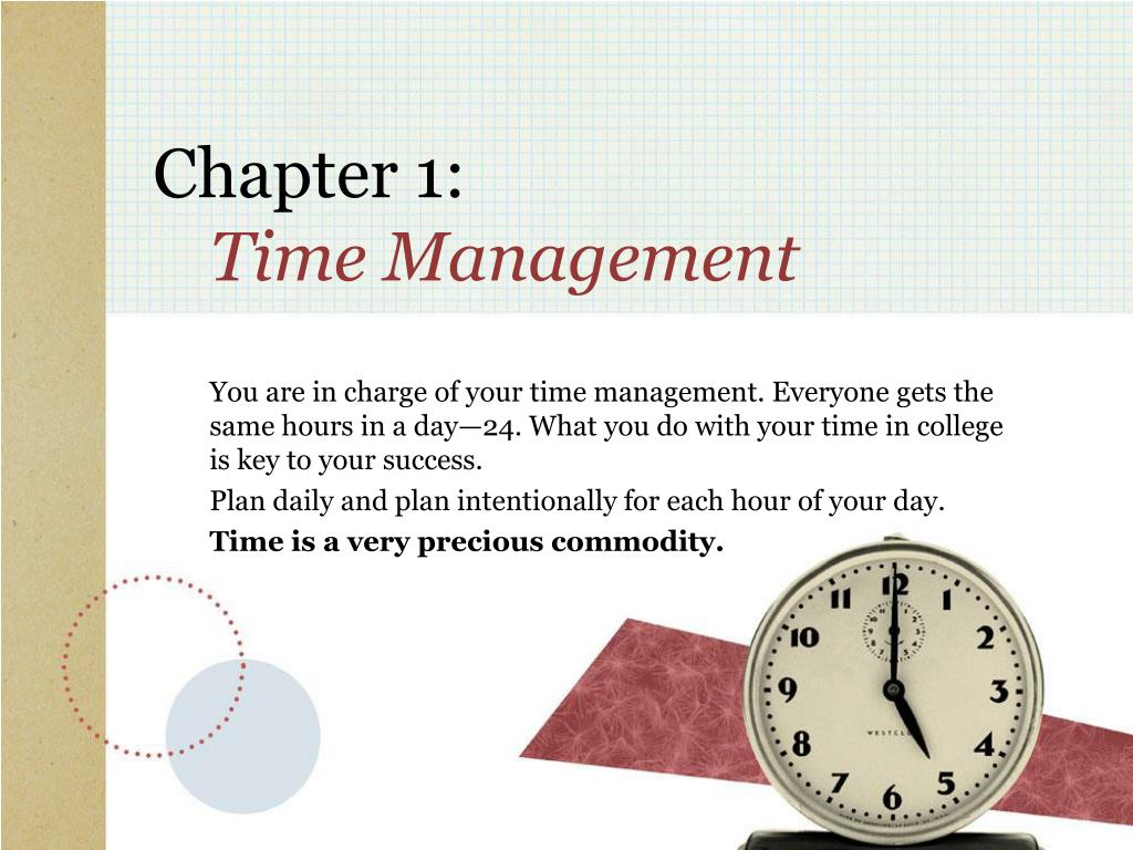 PPT - Chapter 1: Time Management PowerPoint Presentation, free download ...