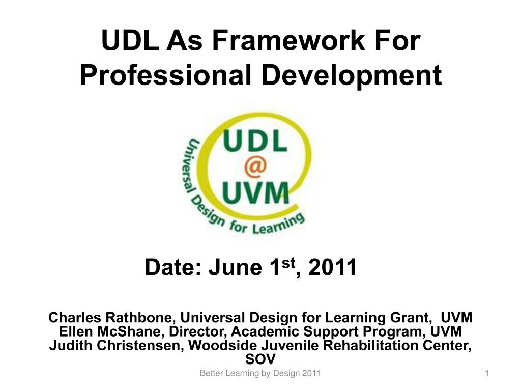 PPT - UDL As Framework For Professional Development PowerPoint ...