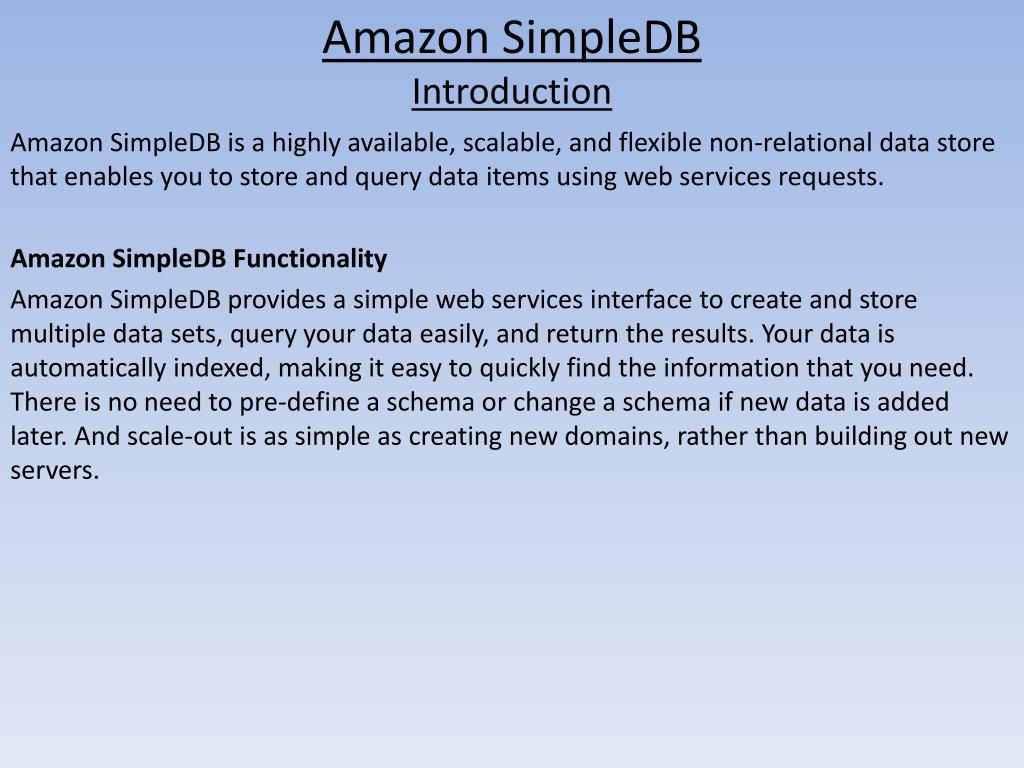 PPT - Amazon SimpleDB Introduction PowerPoint Presentation, free ...