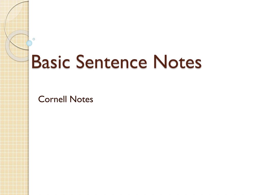 PPT - Basic Sentence Notes PowerPoint Presentation, free download - ID ...
