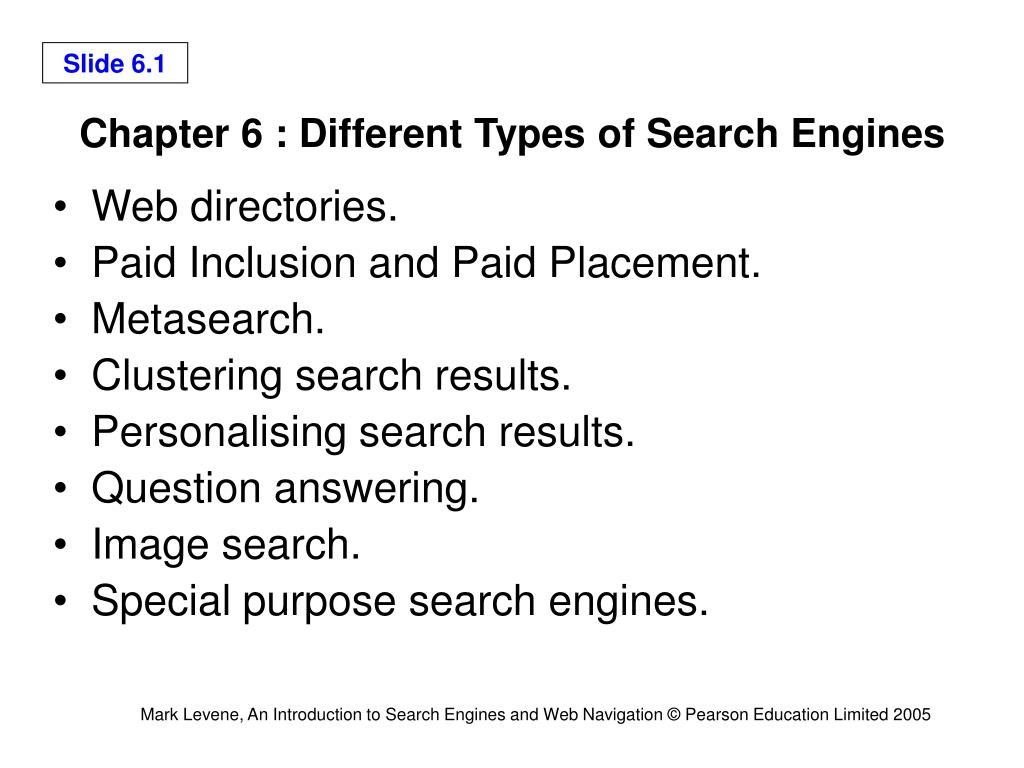 PPT - Chapter 6 : Different Types of Search Engines PowerPoint ...
