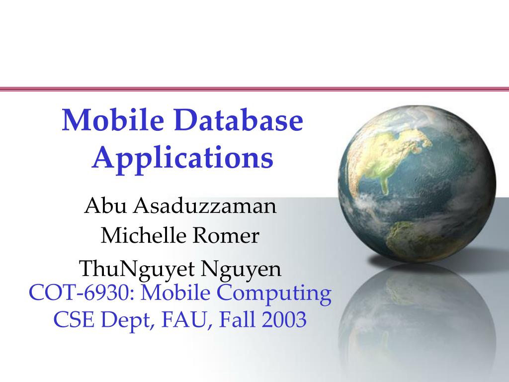 PPT - Mobile Database Applications PowerPoint Presentation, free ...