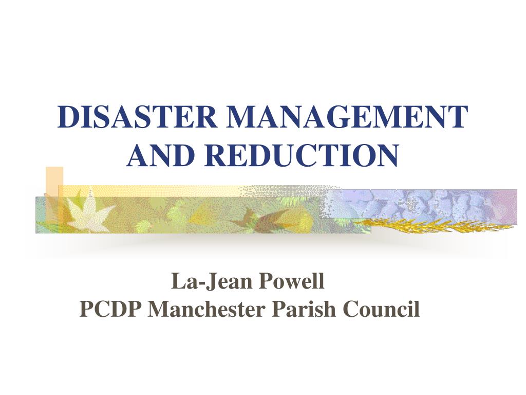 PPT - DISASTER MANAGEMENT AND REDUCTION PowerPoint Presentation, free ...