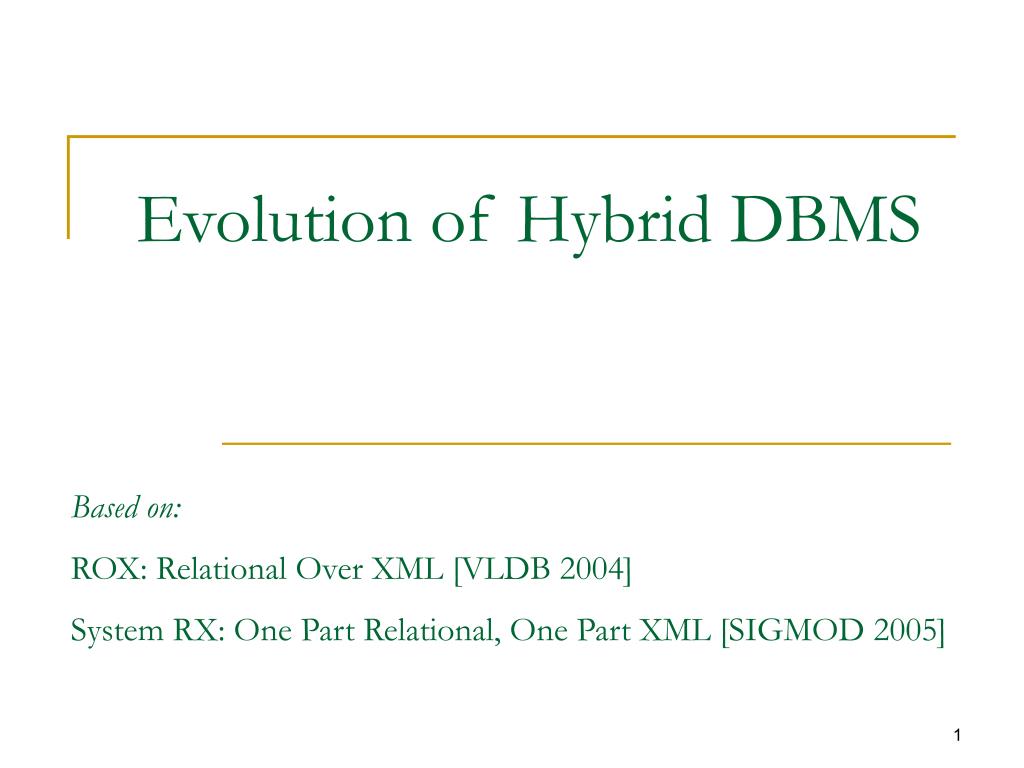 PPT - Evolution of Hybrid DBMS PowerPoint Presentation, free download ...