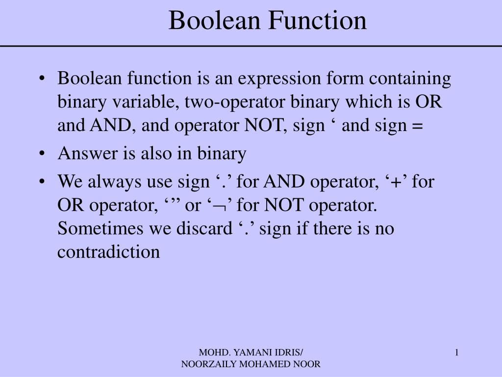 PPT - Boolean Function PowerPoint Presentation, free download - ID:6896523