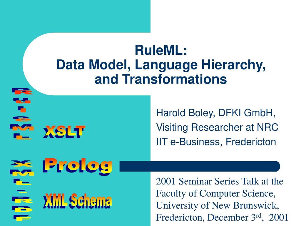 PPT - RuleML: Data Model, Language Hierarchy, and Transformations ...