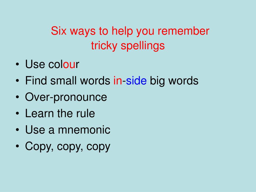 PPT - Effective Ways to Remember Tricky Spellings in English PowerPoint ...