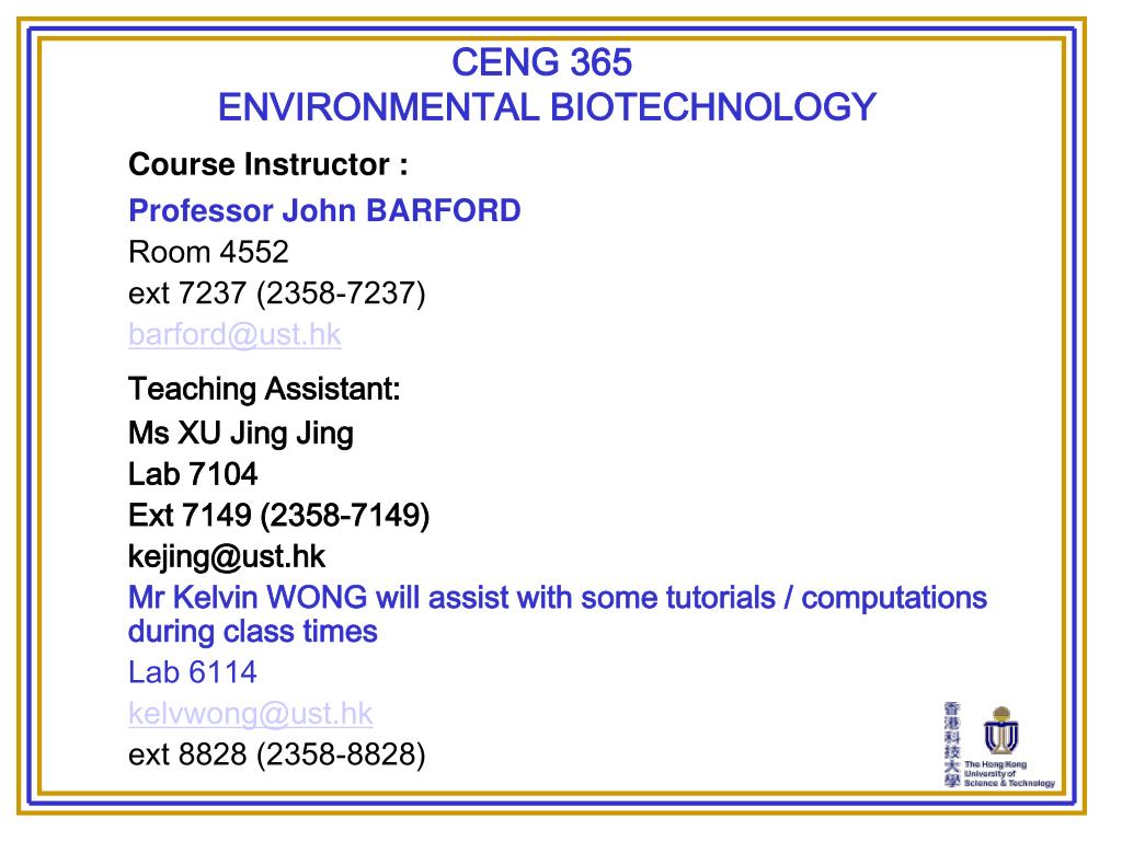 PPT - CENG 365 ENVIRONMENTAL BIOTECHNOLOGY PowerPoint Presentation ...