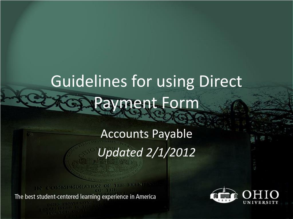 PPT - Guidelines for using Direct Payment Form PowerPoint Presentation ...