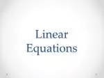PPT - Linear Equations PowerPoint Presentation, free download - ID:730732