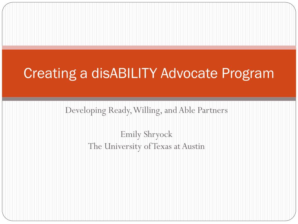 PPT - Creating a disABILITY Advocate Program PowerPoint Presentation ...