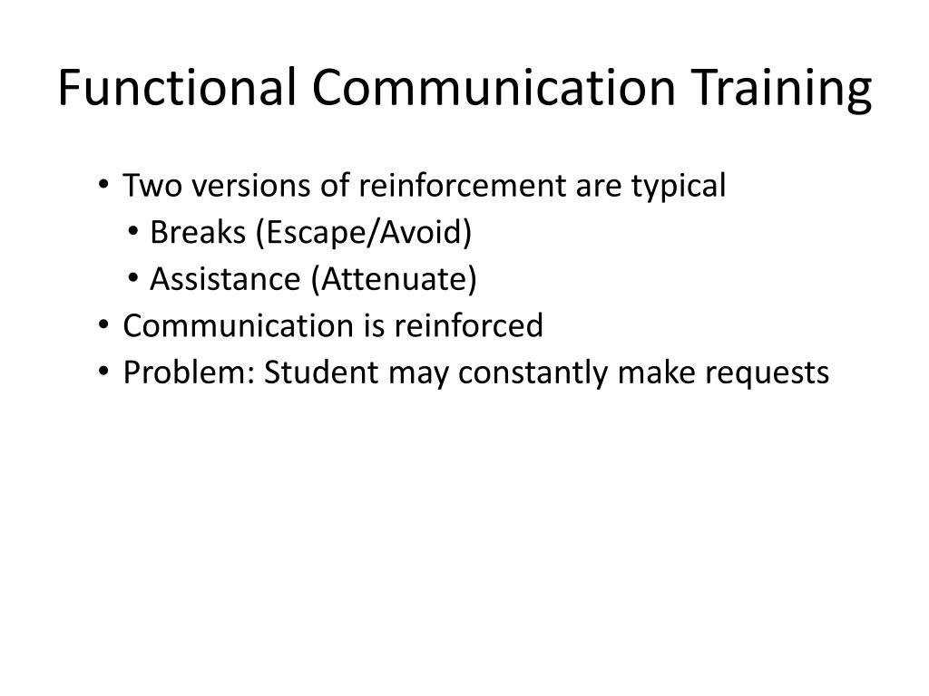 PPT - Functional Communication Training PowerPoint Presentation, free ...
