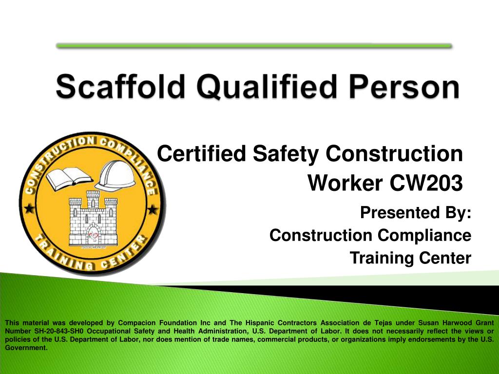 PPT - Certified Safety Construction Worker CW203 PowerPoint ...