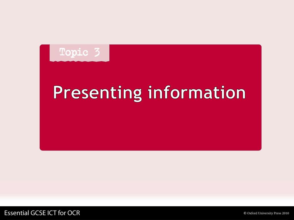 PPT - Presenting information PowerPoint Presentation, free download ...