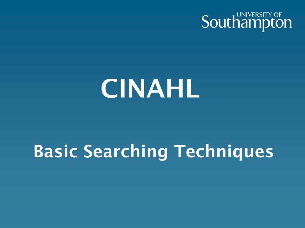 PPT - CINAHL PowerPoint Presentation, free download - ID:6908913