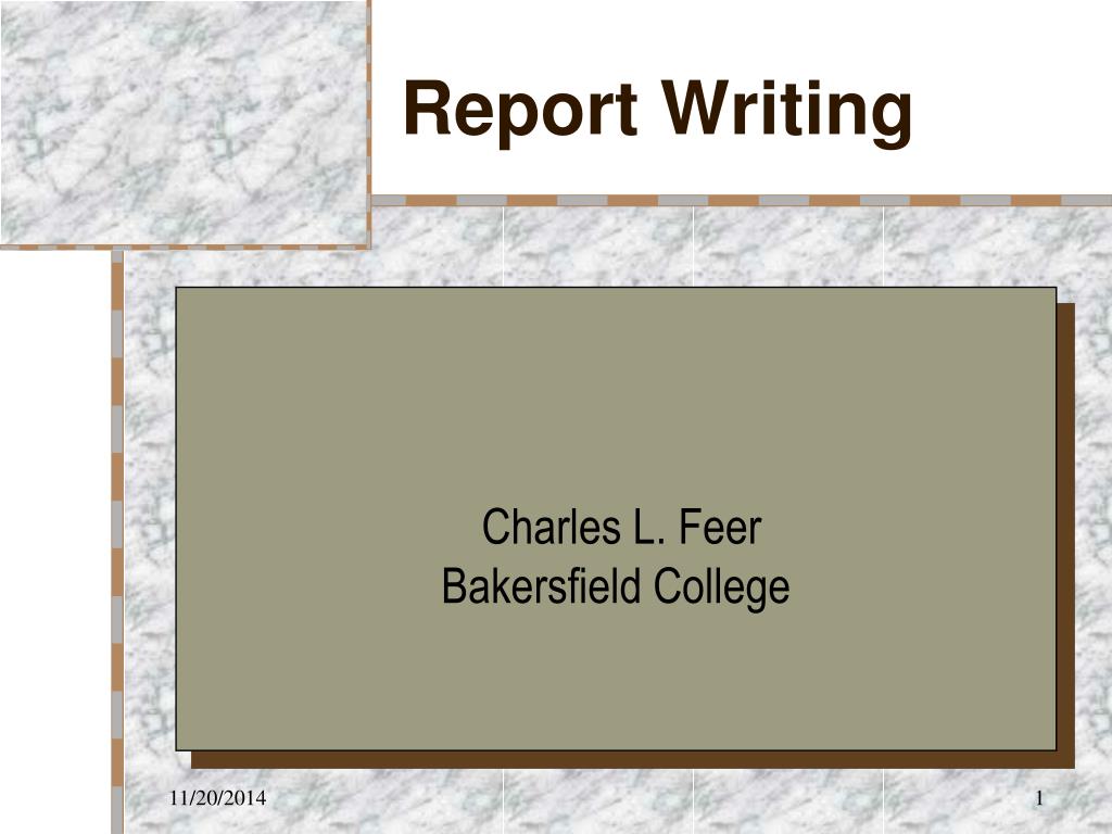 PPT - Report Writing PowerPoint Presentation, free download - ID:6908937