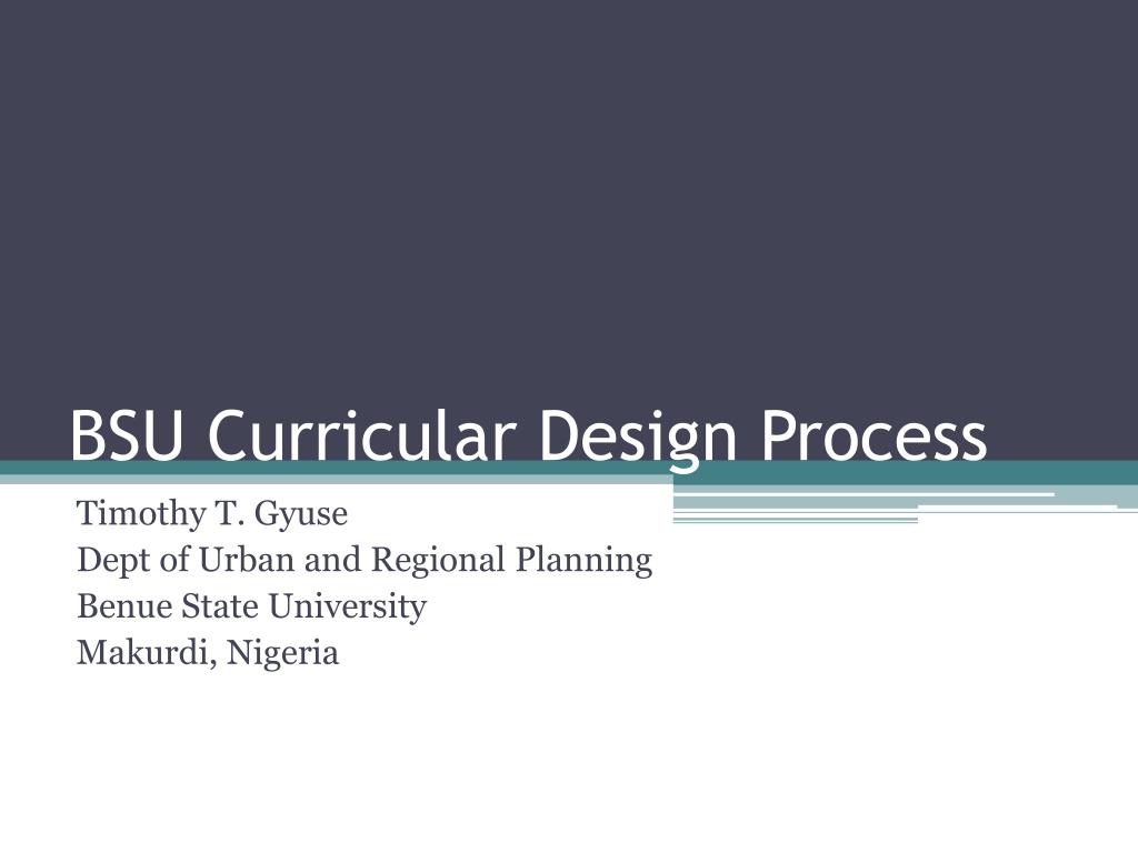 PPT - Urban Planning Degree at BSU: Distinctive Curriculum Addressing ...