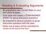 PPT - Reading and Evaluating Arguments PowerPoint Presentation, free ...