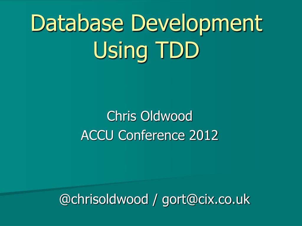 PPT - Database Development Using TDD PowerPoint Presentation, free ...