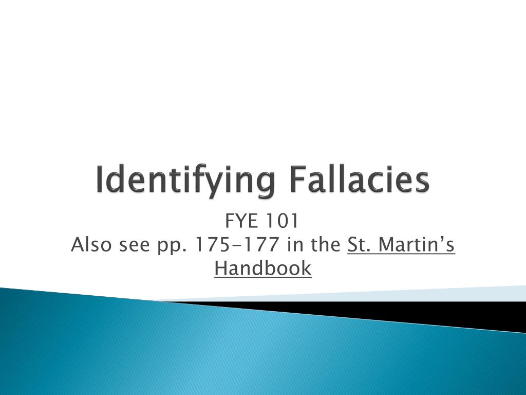 PPT - Identifying Fallacies PowerPoint Presentation, free download - ID ...