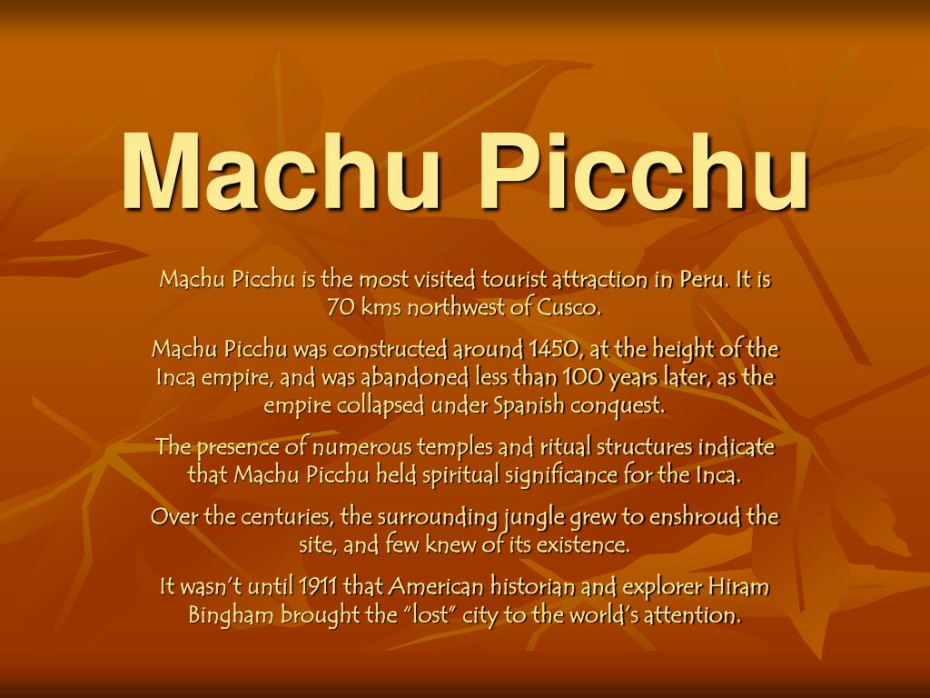 PPT - Machu Picchu PowerPoint Presentation, free download - ID:6916078
