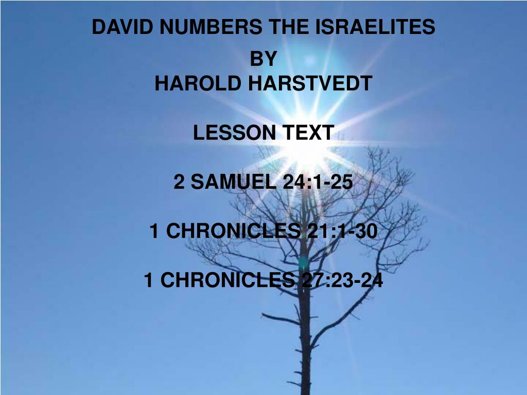 PPT - DAVID NUMBERS THE ISRAELITES PowerPoint Presentation, free ...