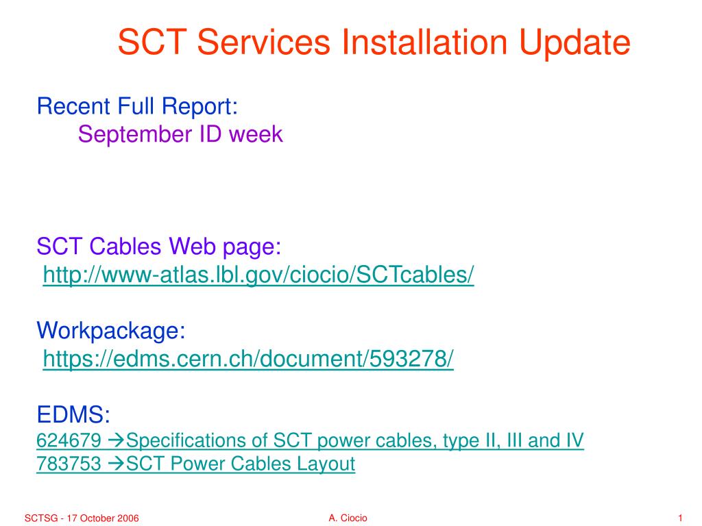 PPT - SCT Services Installation Update PowerPoint Presentation, free ...