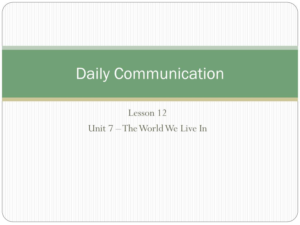 PPT - Daily Communication PowerPoint Presentation, free download - ID ...