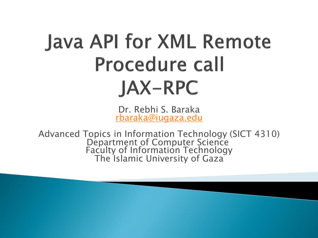 PPT - Java API for XML Remote Procedure call JAX-RPC PowerPoint ...