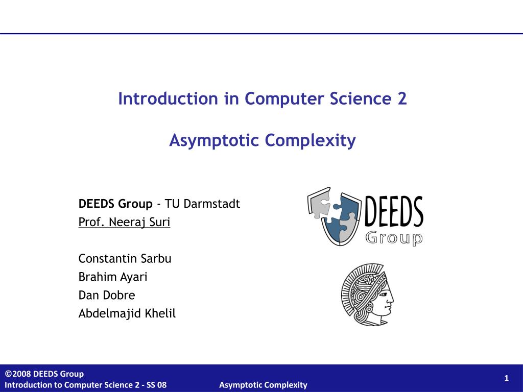 PPT - Introduction in Computer Science 2 Asymptotic Complexity ...