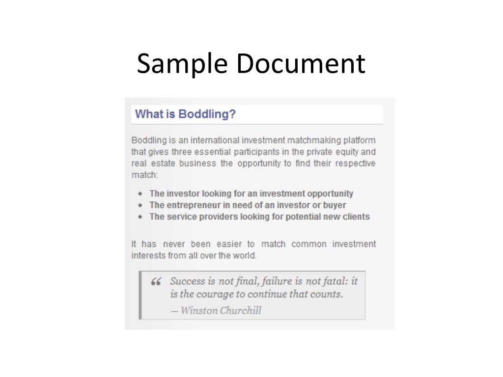 PPT - Sample Document PowerPoint Presentation, free download - ID:6926609