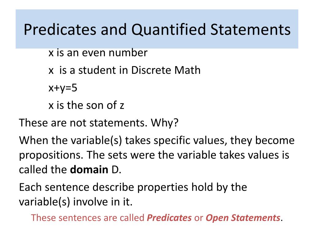 PPT - Predicates and Quantified Statements PowerPoint Presentation ... PPT - Predicates and Quantified Statements PowerPoint Presentation ...