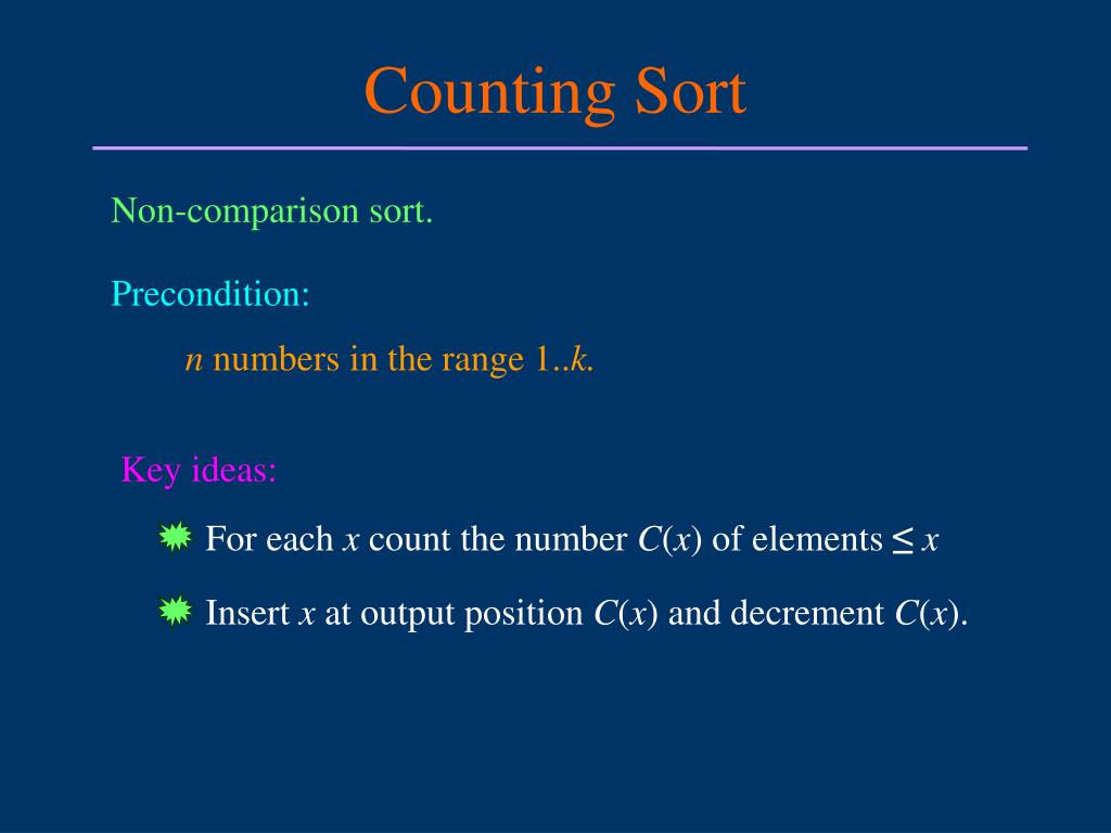 PPT - Counting Sort PowerPoint Presentation, free download - ID:6928575